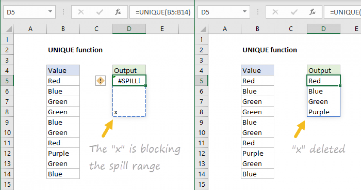 How To Fix The SPILL Error Excel Formula Exceljet